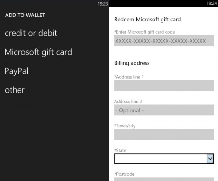 Microsoft Enables Gift Card Payment In Windows Phone 8 Devices