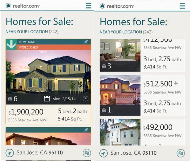 Realtor.com Official App Revamped For Windows Phone Devices