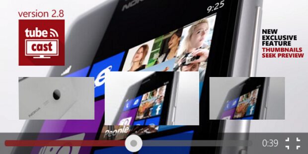 Tubecast updated with exclusive YouTube Thumbnails preview on seek bar