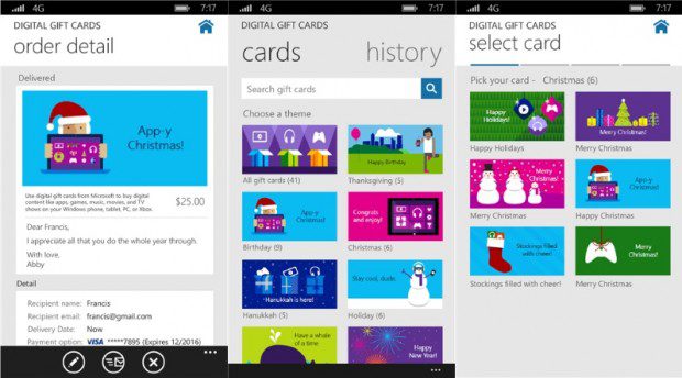 Microsoft launches Digital Gift Cards app for Windows Phone