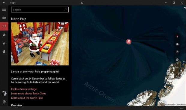 Track Santa now using the Windows 10 Maps app