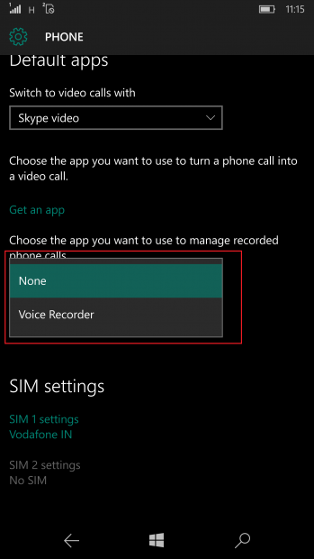 How to enable call recorder on a Lumia Windows 10 device