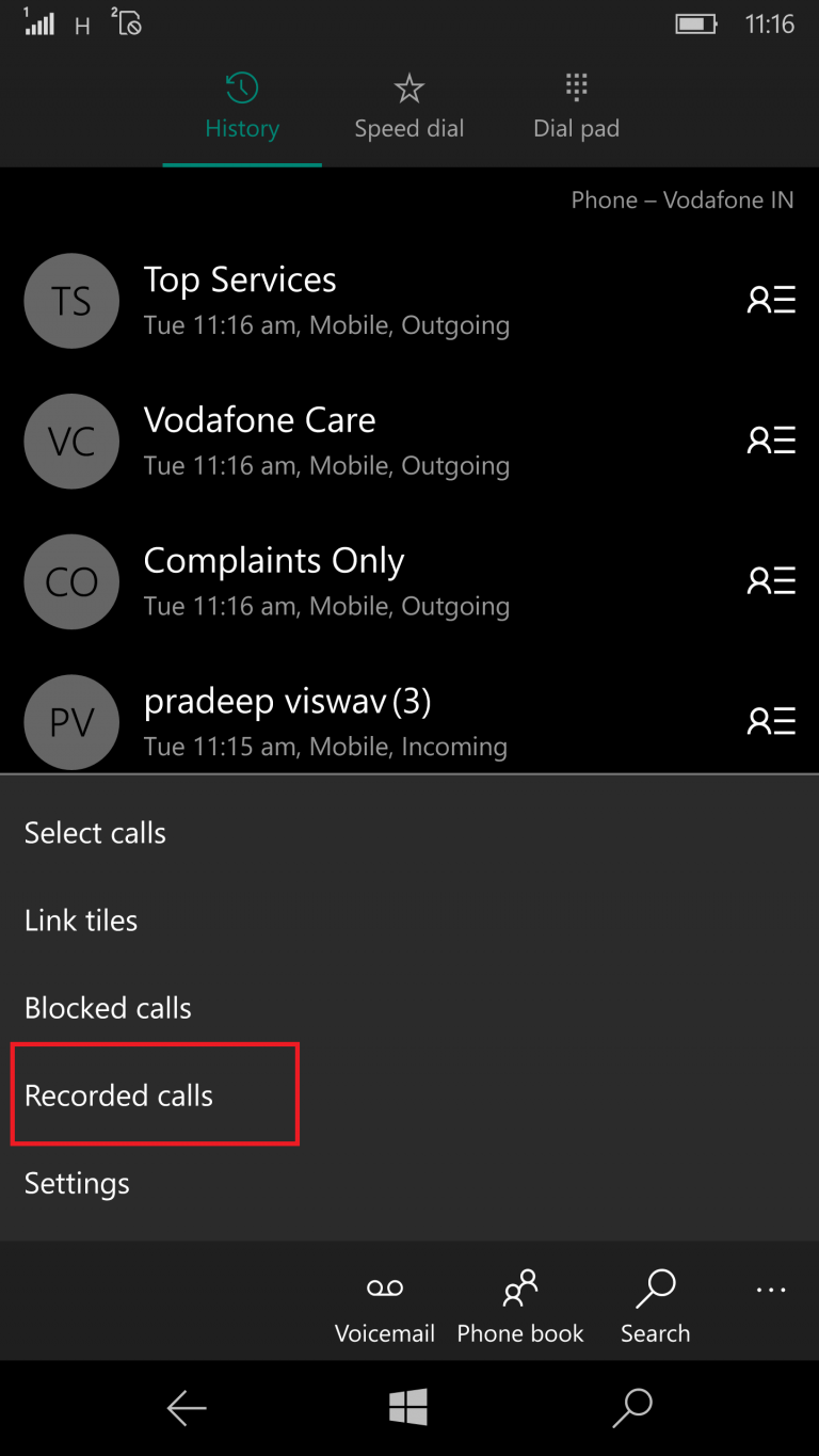 How to enable call recorder on a Lumia Windows 10 device