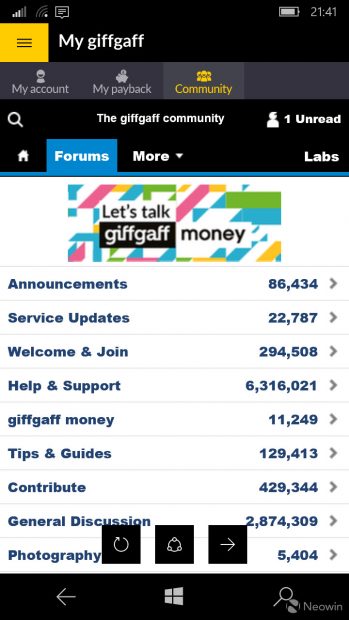 Officiële GiffGaff Universal Windows-app onderweg (screenshots ... Officiële GiffGaff Universal Windows-app onderweg (screenshots ...
