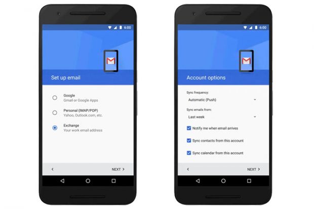 Gmail app for Android updated with improved Microsoft Exchange support