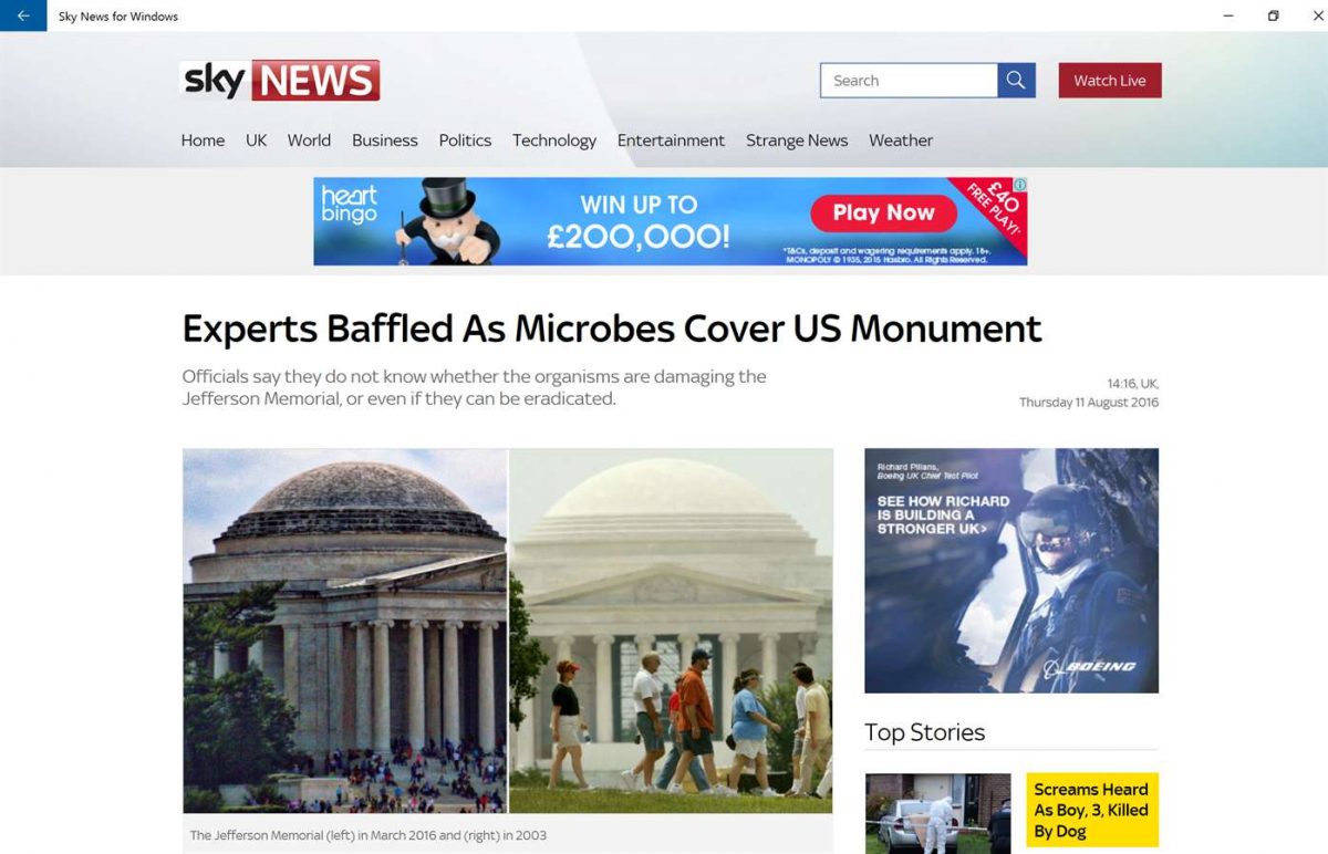Sky News releases its new app for Windows 10, but it's a web-wrapper
