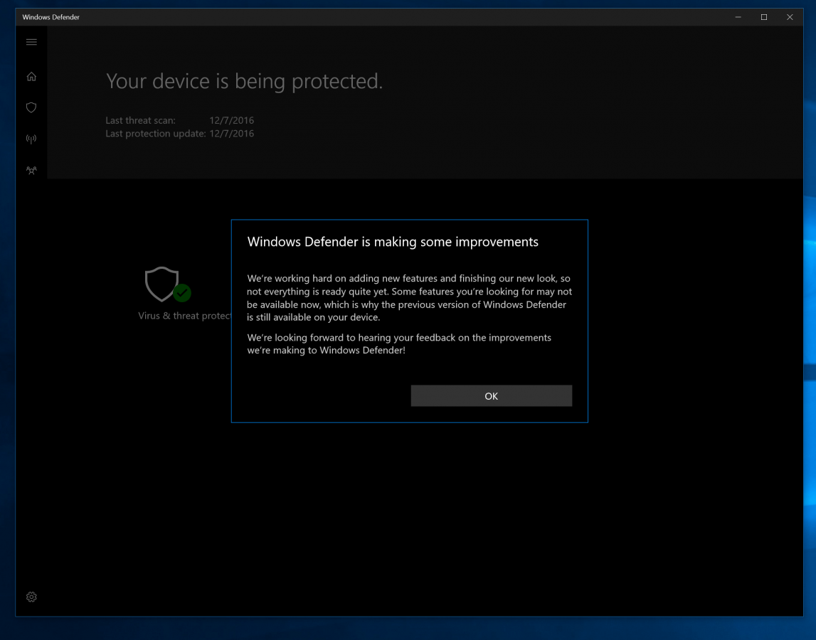 This is the new Windows Defender app coming with Windows 10's Creators ...