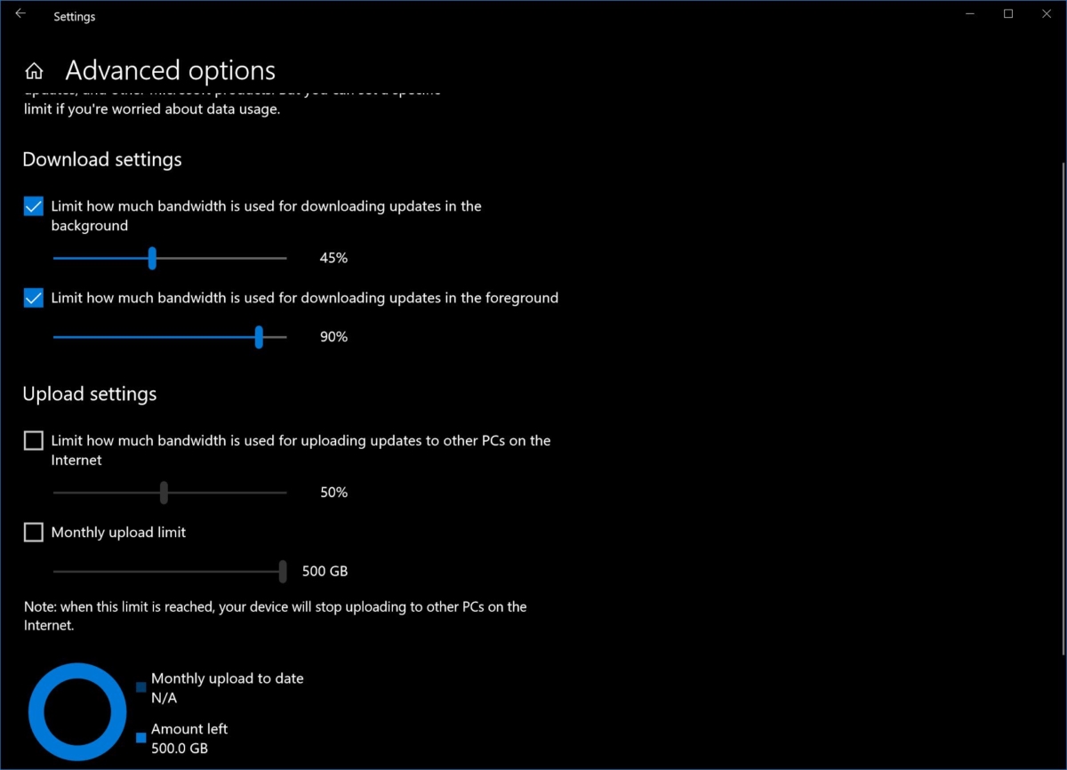 How to control background download bandwidth speed in Windows 10