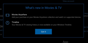 Microsoft's Movies and TV app now supports Windows Timeline