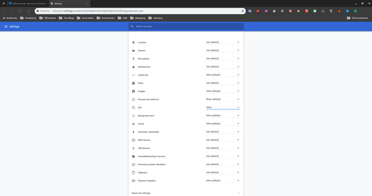 How to manage site settings with Google Chrome