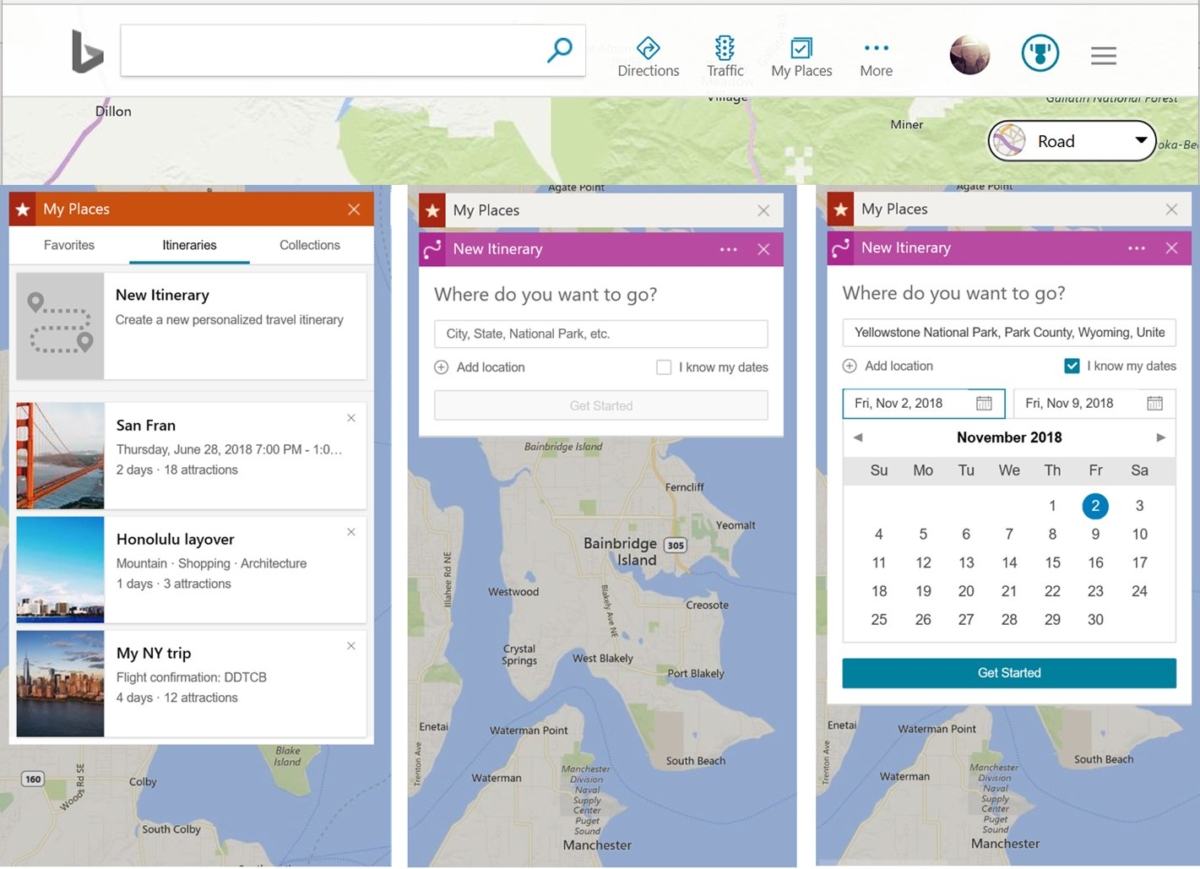 Microsoft now allows you to create a new travel itinerary on Bing