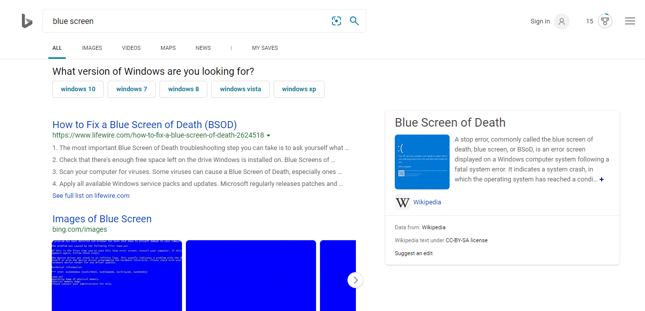 Bing will ask you follow up question to refine your search query ...