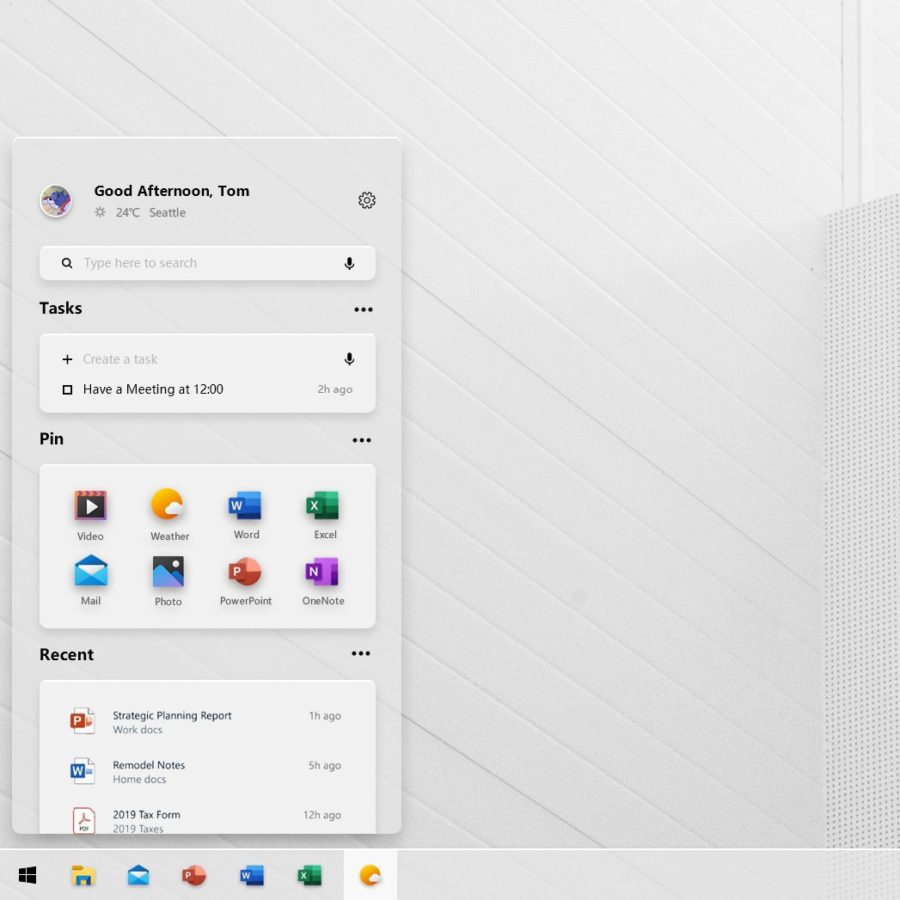 Project Acrylic concept bring the Windows 10X look to Windows 10