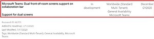 Microsoft Teams to get dual-screen support in this December