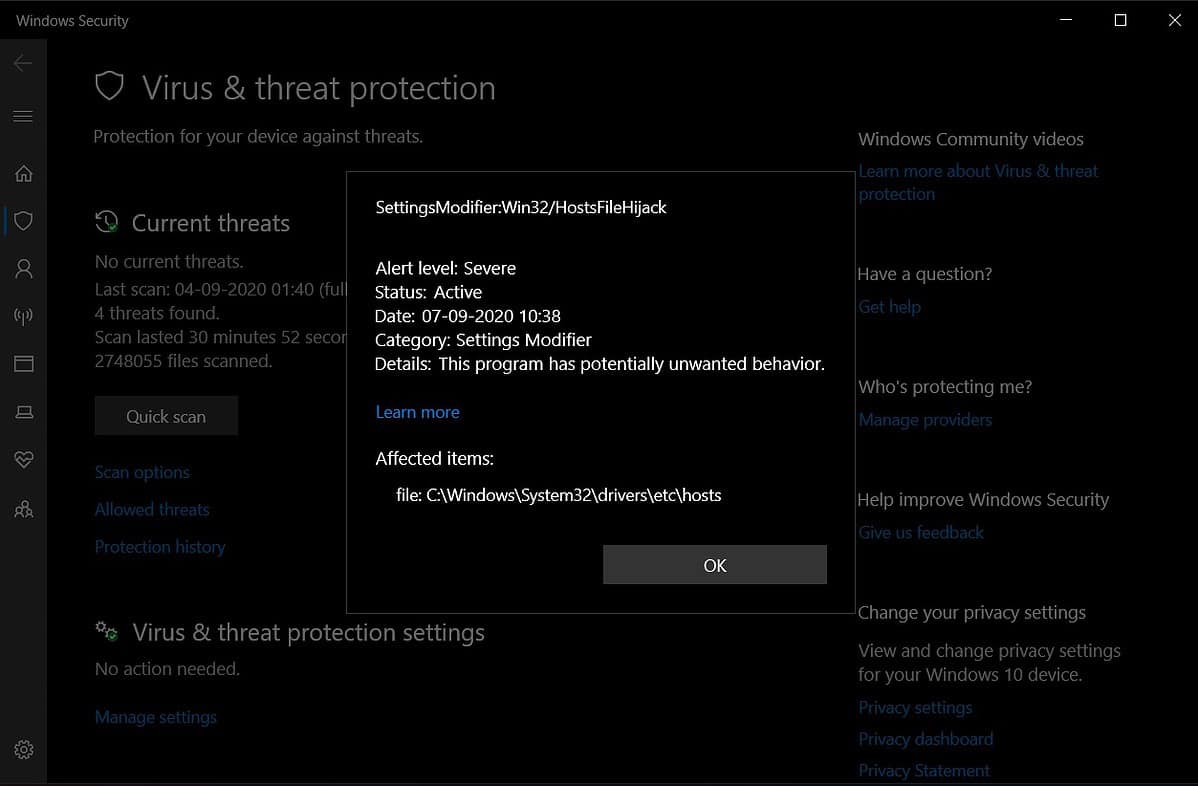 HostsFileHijack : Microsoft Defender falsely reports you are infected ...