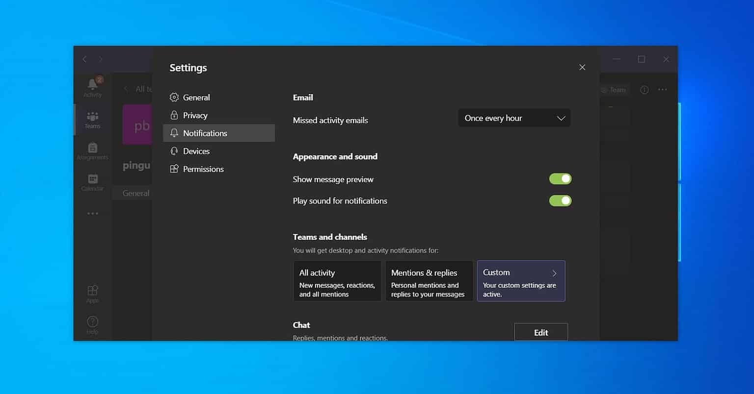Microsoft Teams will now let you disable message previews, appear offline