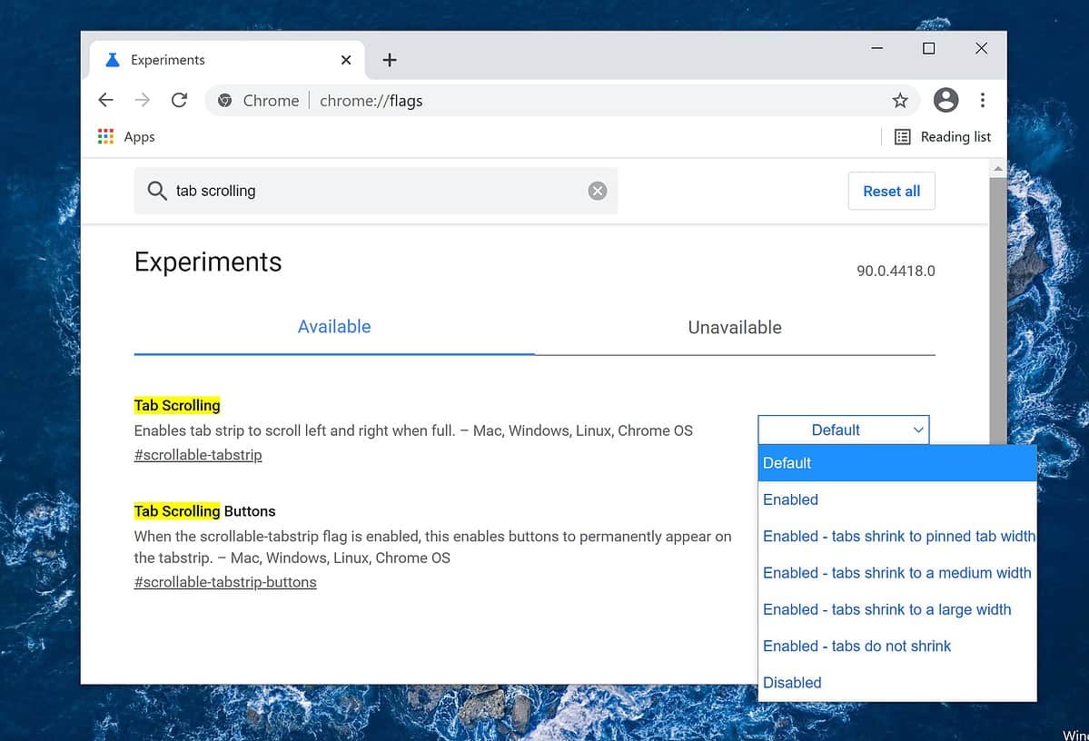 Google is testing new tab size options for Chrome