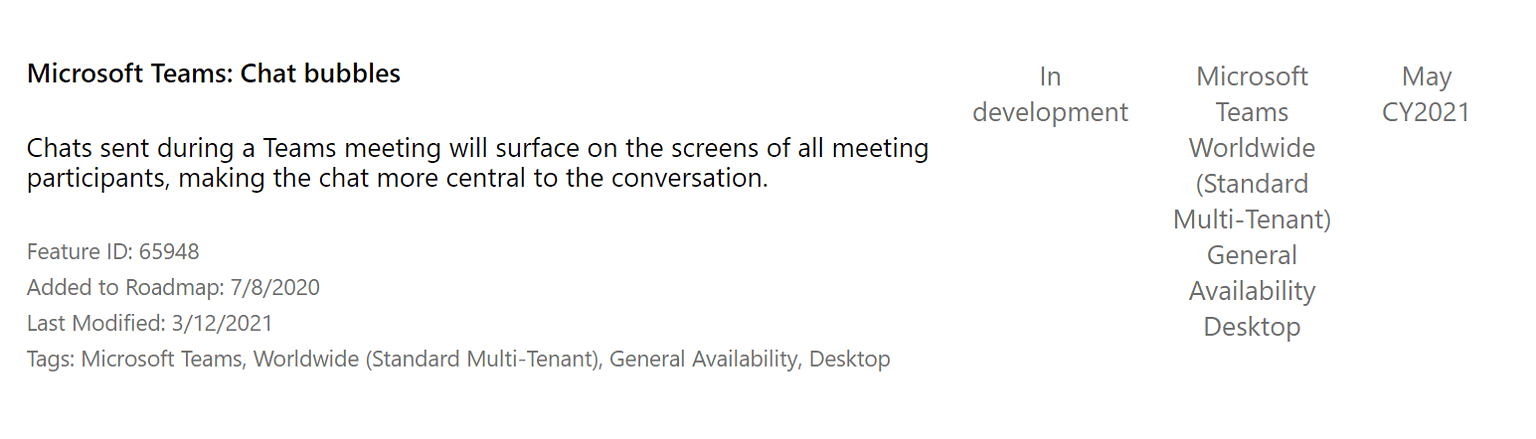 Chat bubbles coming to Microsoft Teams next month