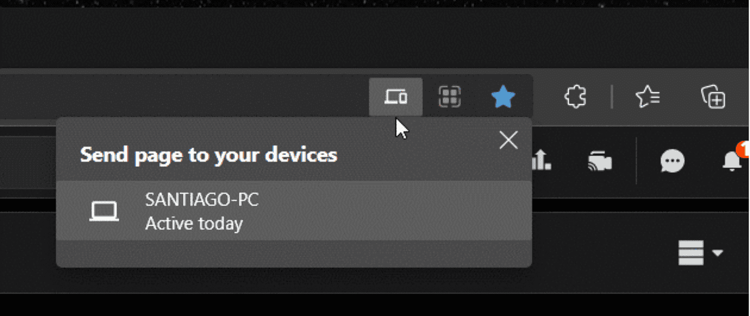 'Send page to self' feature comes to Edge Canary