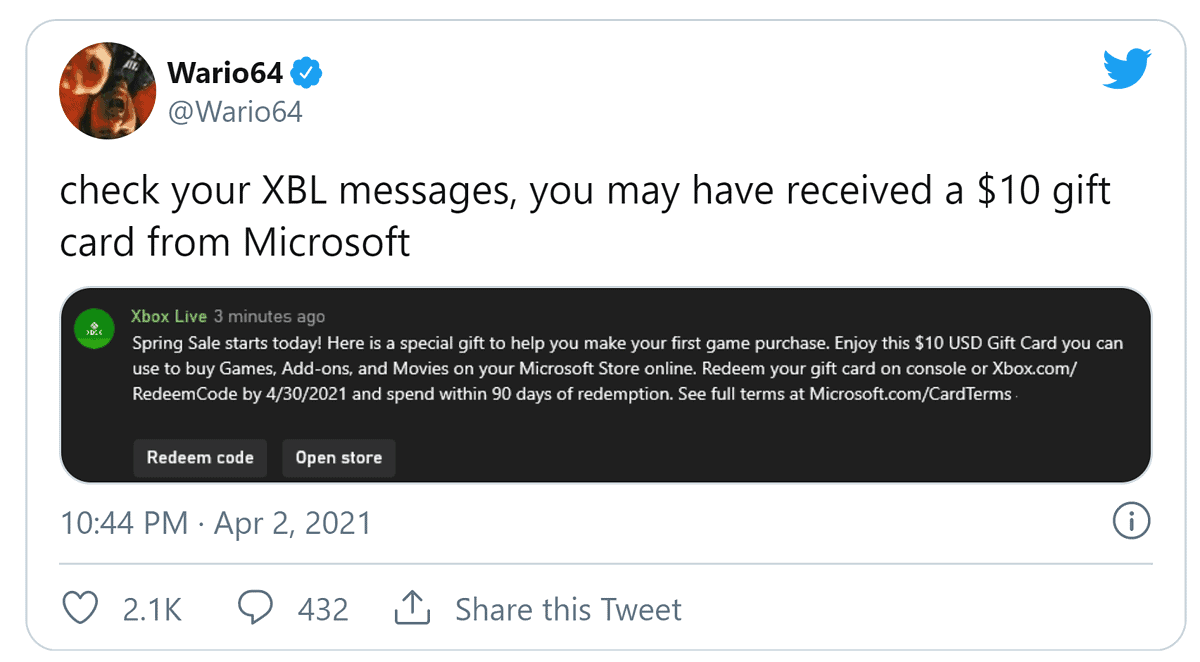 Check your Xbox DMs - Microsoft may have sent you a free gift card