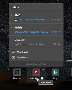 Outlook Smart Tile now available in Edge Canary New Tab Page