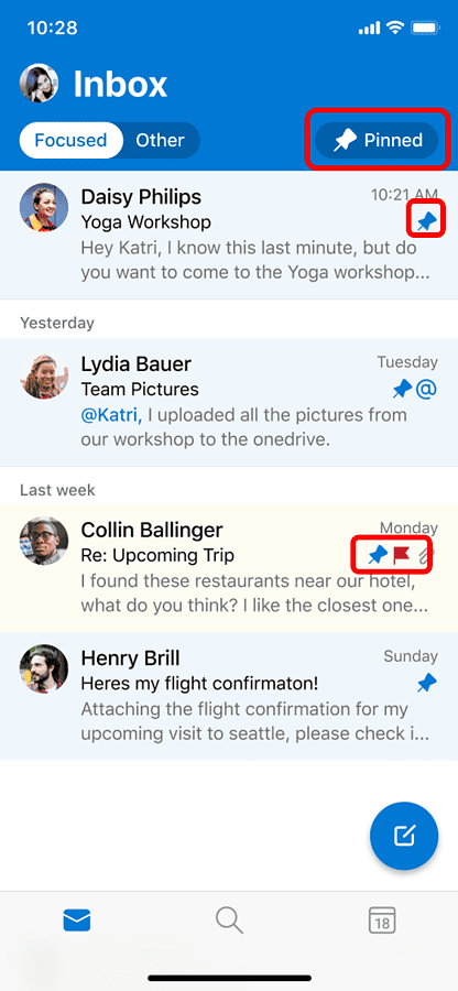 Pinned messages coming soon to Outlook on iOS and Android