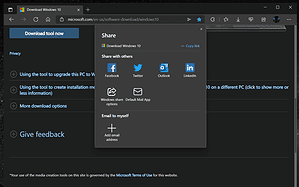 The Microsoft Edge browser is getting a new Share sheet