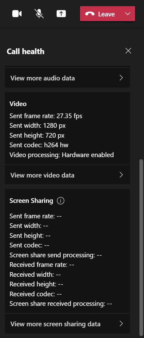 Microsoft is rolling out "Stats for nerds" for Microsoft Teams video calls