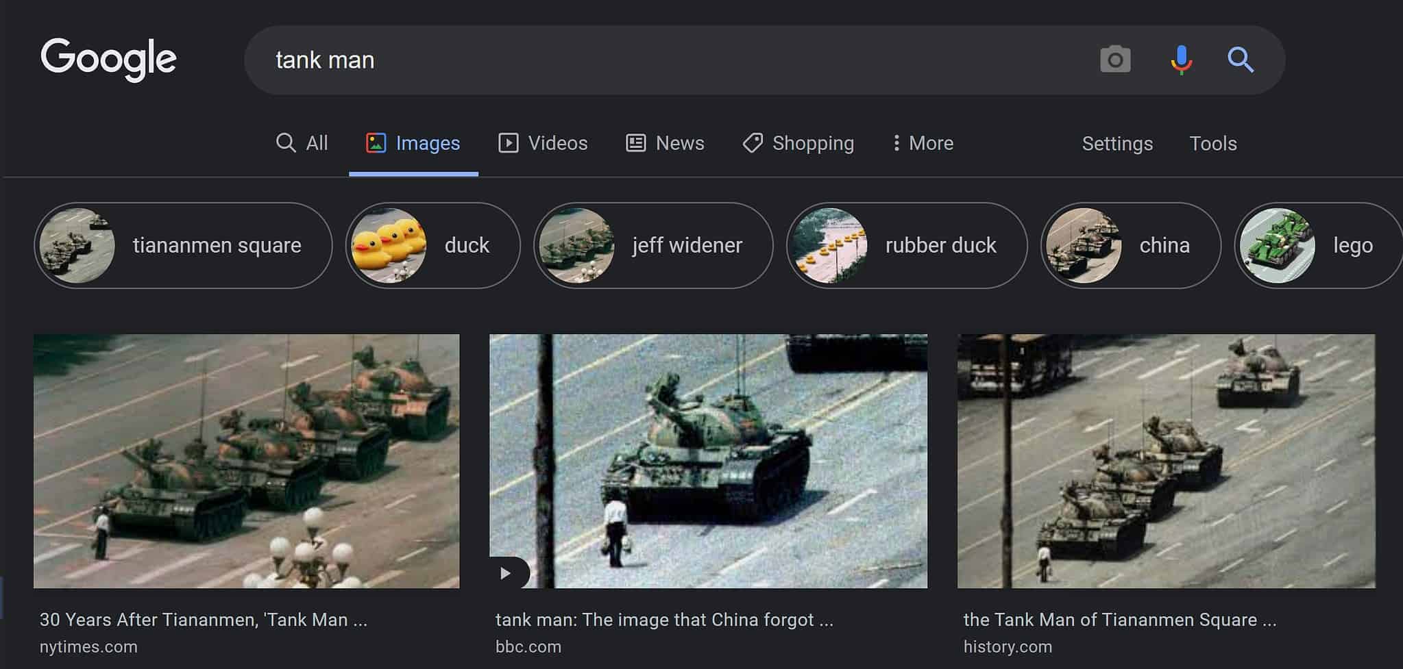 Microsoft is censoring Tiananmen Square Tank Man searches worldwide