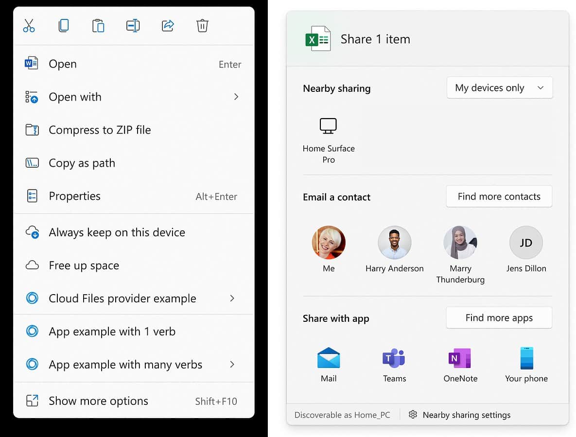Microsoft explains the context menu and share menu improvements coming ...