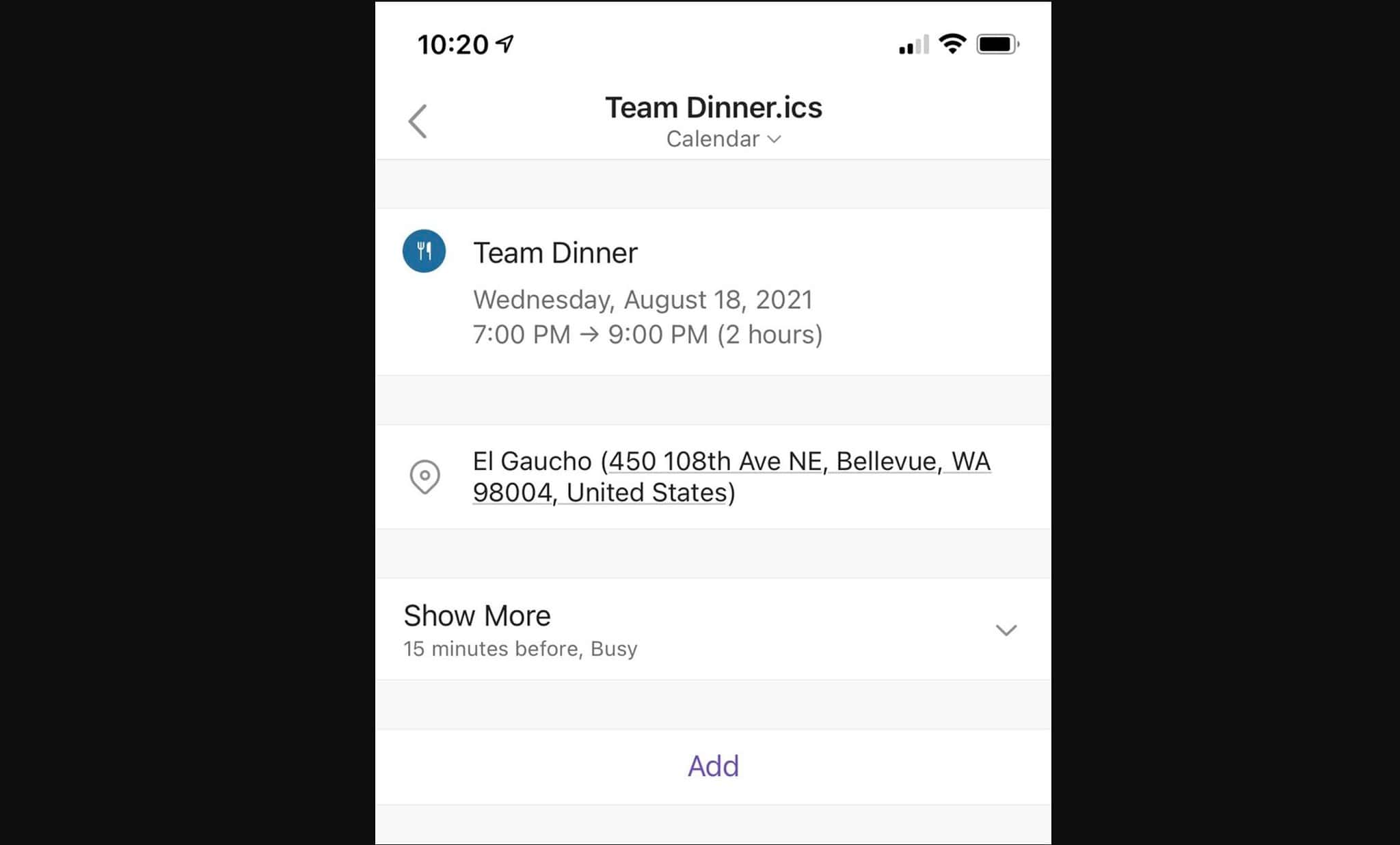 Microsoft Outlook for iOS now supports .ics attachments