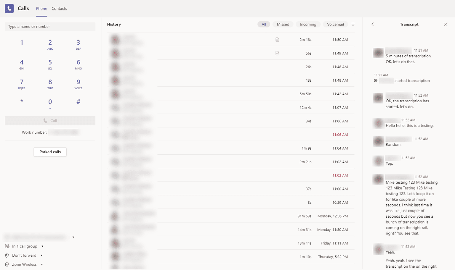 Call transcription for VOIP and PSTN calls coming Call History in ...