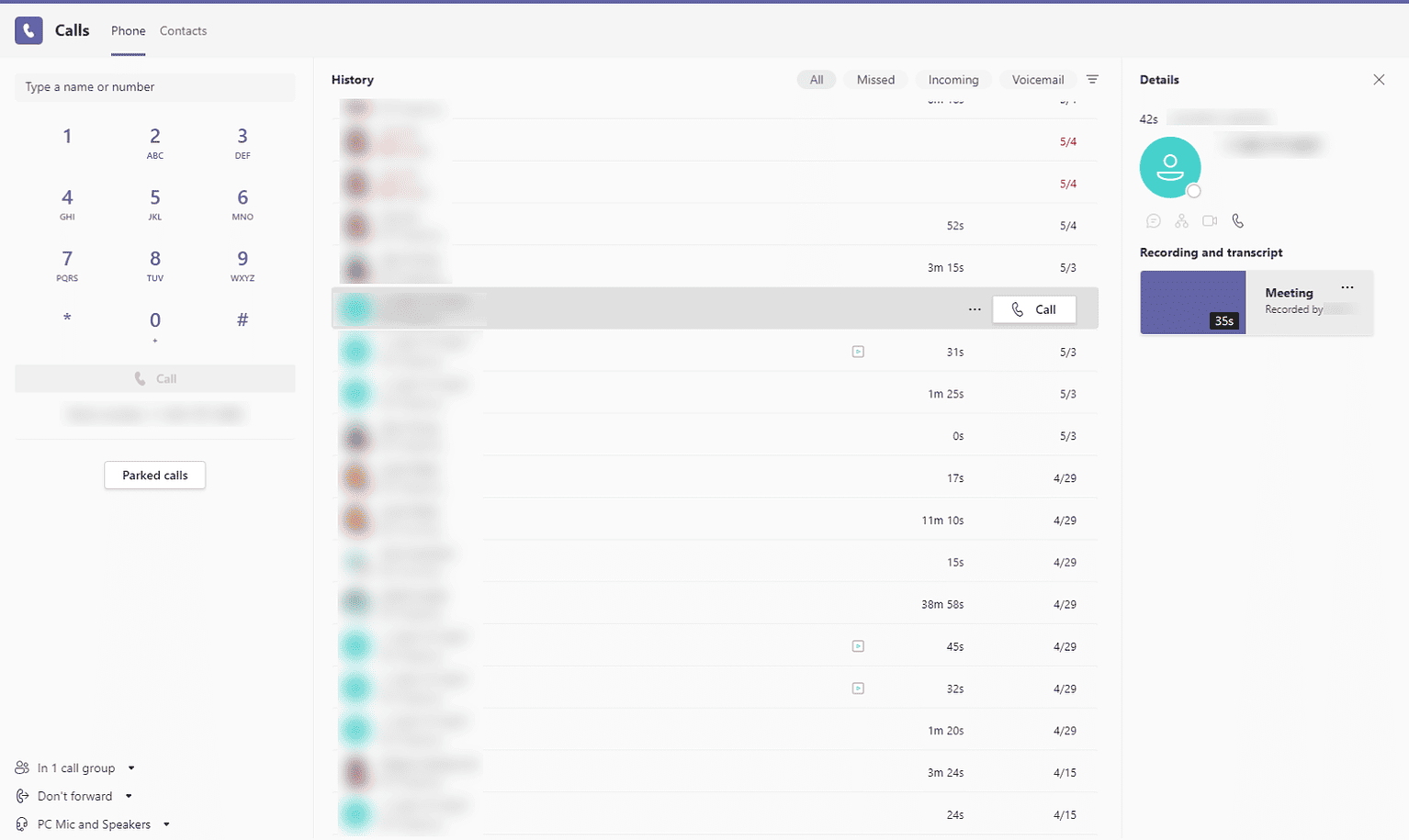 Call transcription for VOIP and PSTN calls coming Call History in ...