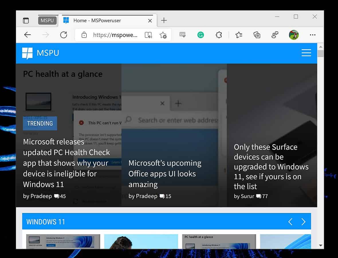 New auto-hiding rounded scroll bar now available in Edge Canary.