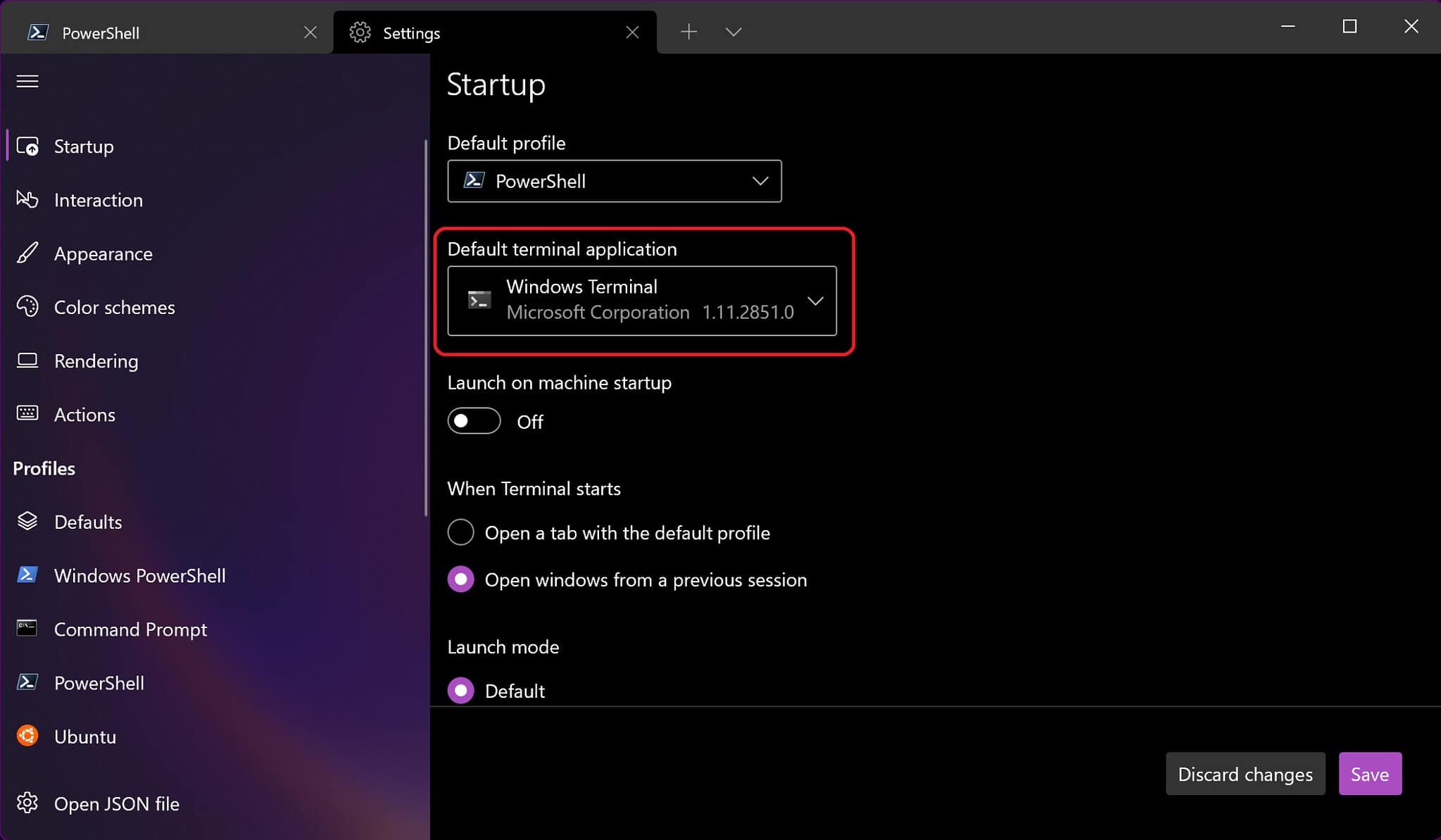 You can now set the Windows Terminal as your default terminal emulator
