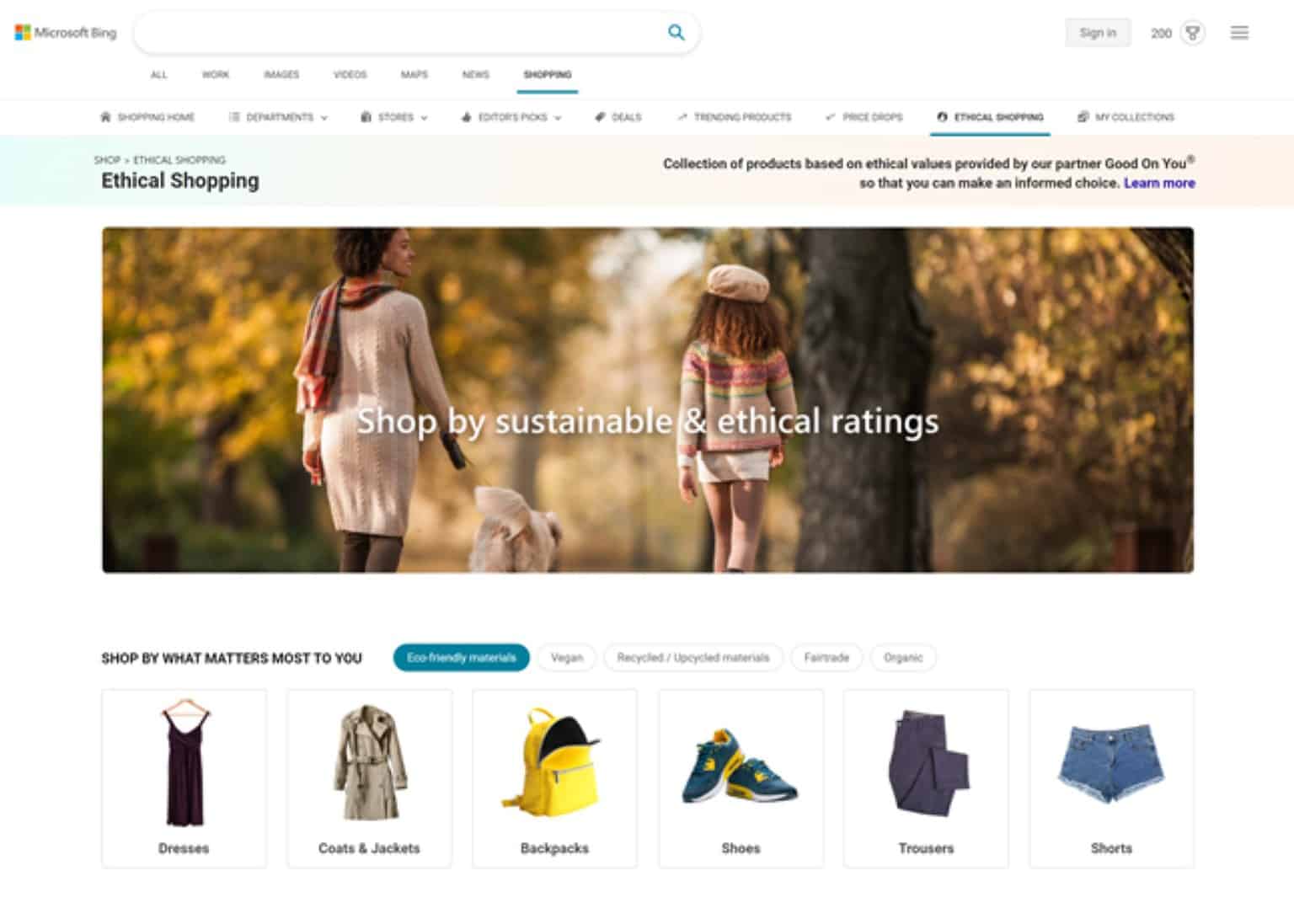 Microsoft Bing launches new Ethical Shopping hub in the UK