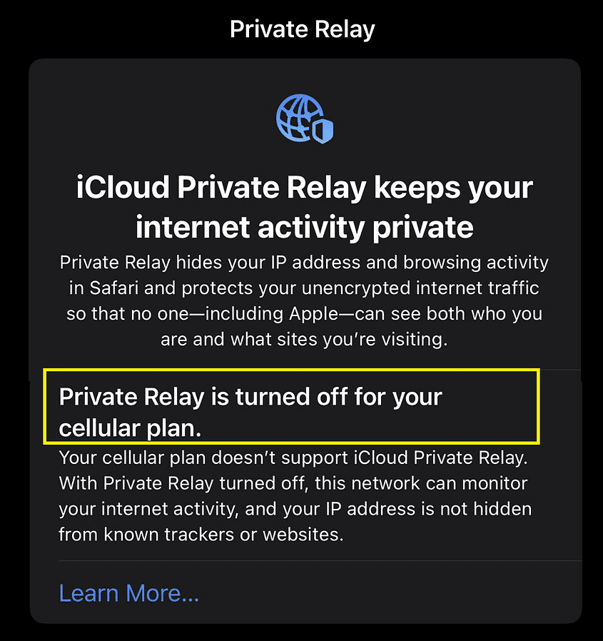 T-Mobile says disabled Apple Private Relay VPN service is user's own fault