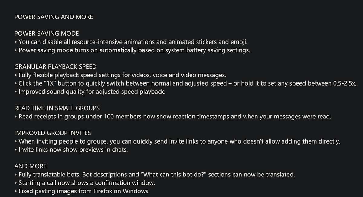 Telegram Desktop gets updated with a bunch of new features