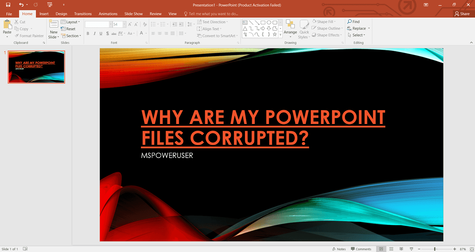 Why are my PowerPoint Files Corrupted?