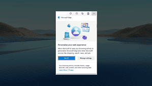 How to disable personalize your web experience prompt in Microsoft Edge
