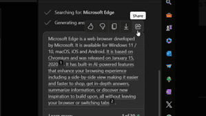 Export Bing chat to Word on Microsoft Edge just gets easier