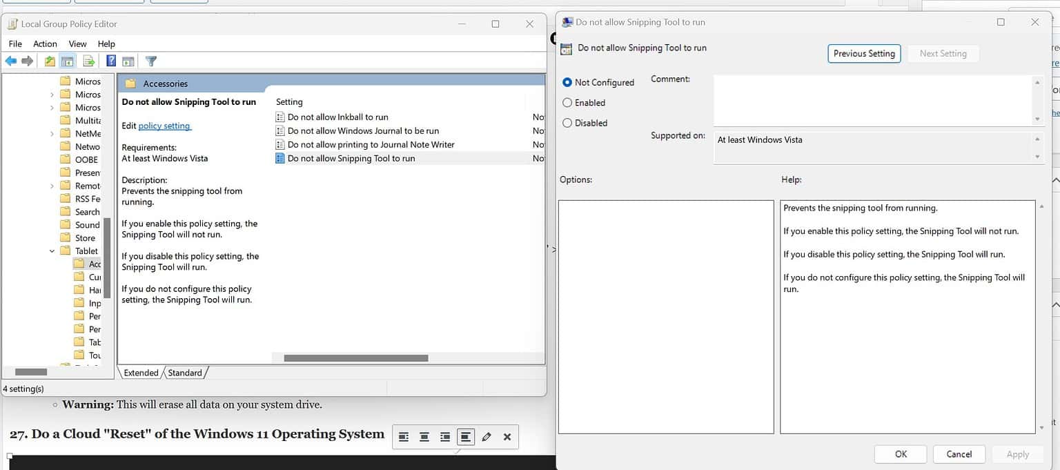 Fix: Snipping Tool not Working in Windows 11