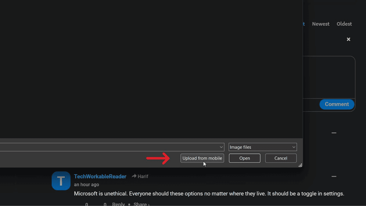 Edge Dev and Canary for Windows now allow uploading files directy from ...