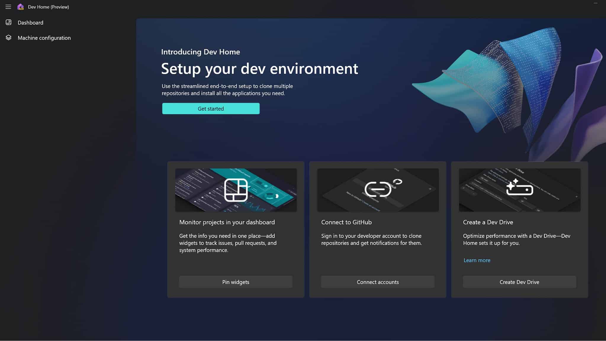 Microsoft's Dev Home app is now available for Windows 10