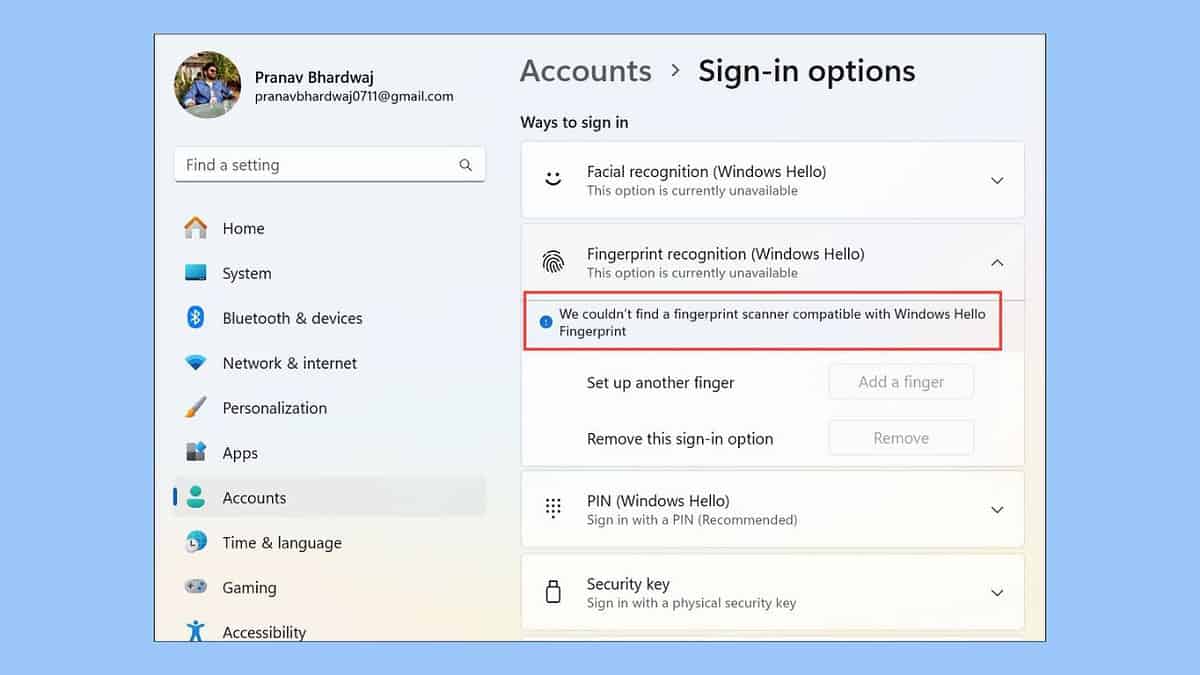 We Couldn't Find a Fingerprint Scanner Compatible [SOLVED]