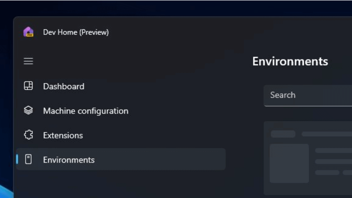 Microsoft updates Dev Home to v. 0.12, now features new Environments ...