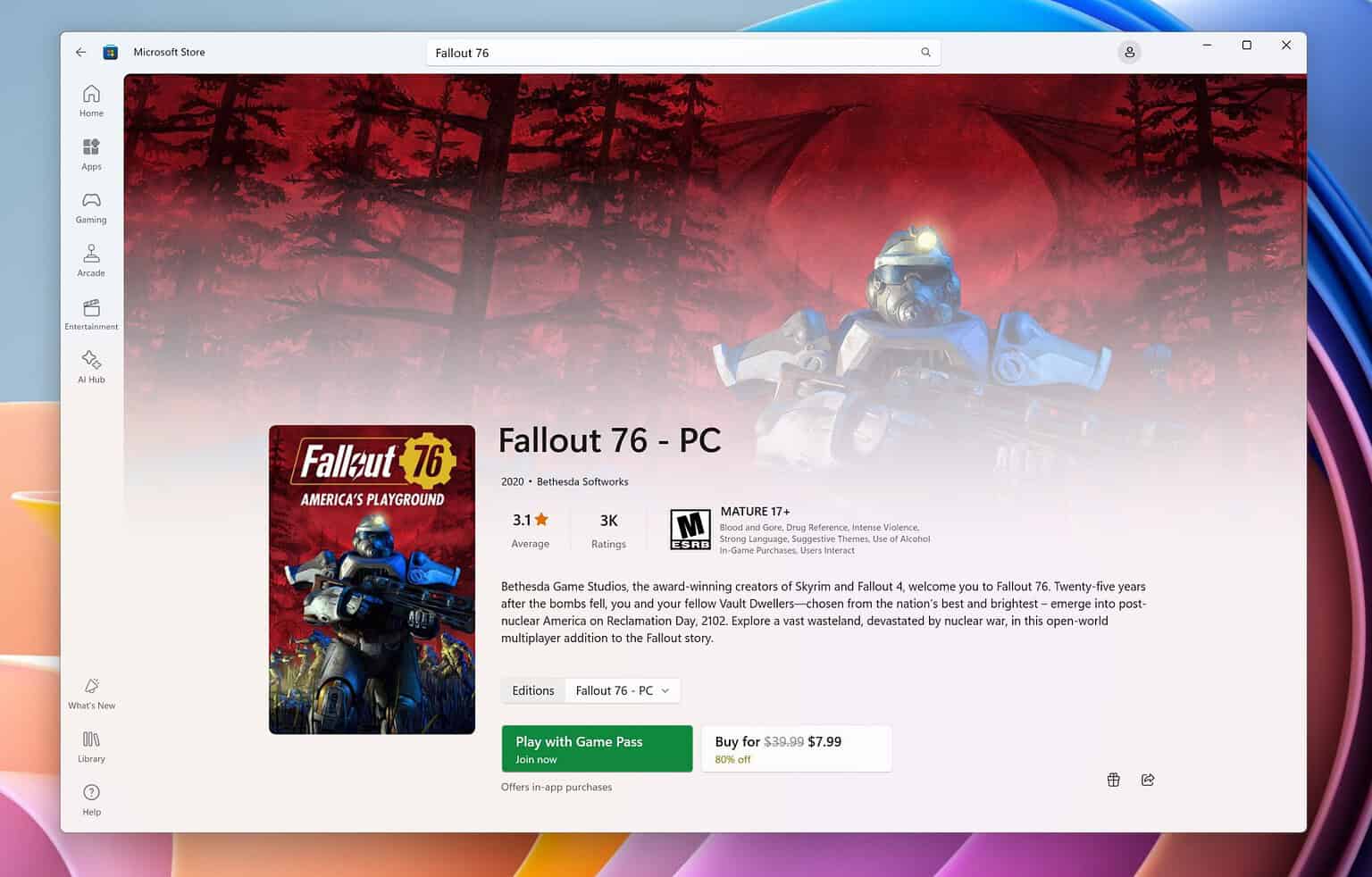 Download Fallout 76 - PC for free from Microsoft Store