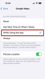 Google Maps Needs Location Access - How To Enable It?