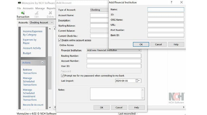 NCH MoneyLine Review: Outdated but Passable Finance Software