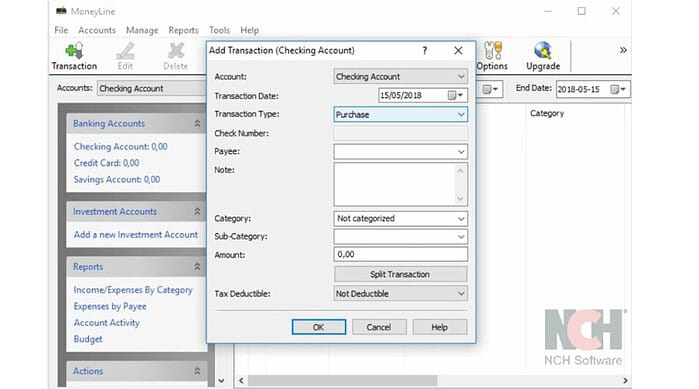 NCH MoneyLine Review: Outdated but Passable Finance Software